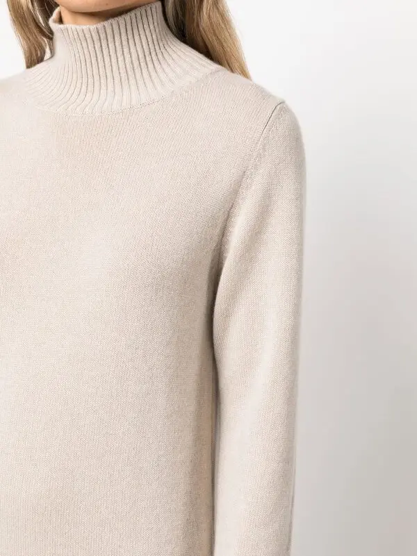 Eleventy Funnel-neck Knit Midi Dress