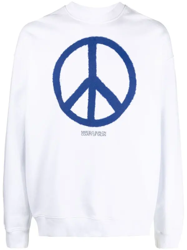 COUNTY OF MILAN Marcelo Burlon Organic Cotton Sweatshirt - White