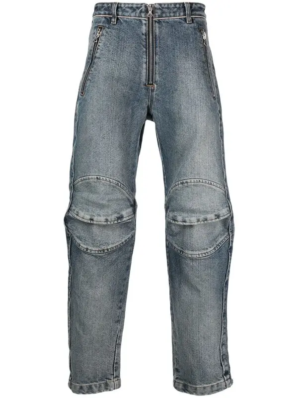 DIESEL Knee-pad Zip-up Jeans