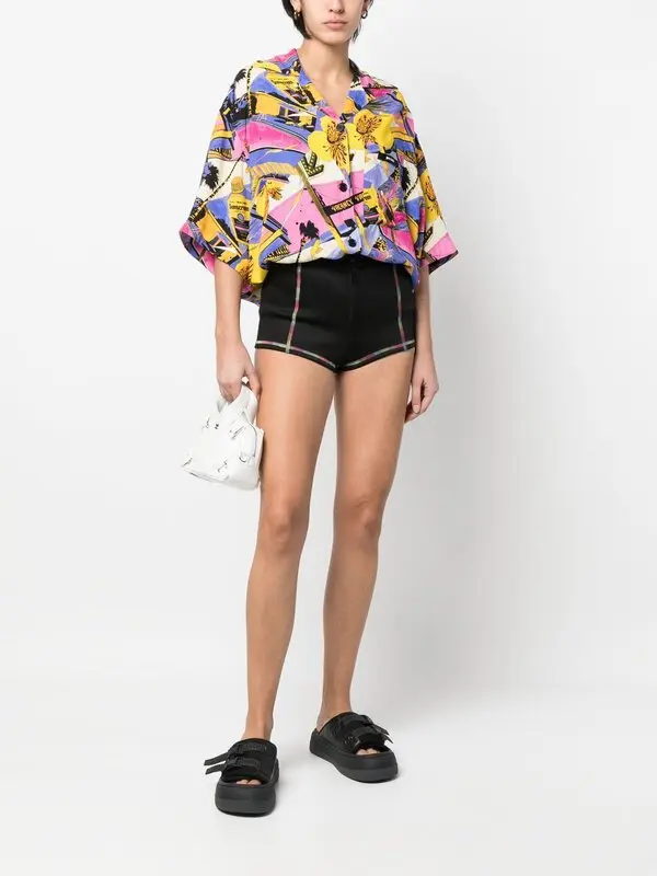 Palm Angels Miami Graphic-print Bowling Shirt - Pink