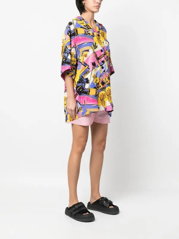 Palm Angels Miami Graphic-print Bowling Shirt - Pink