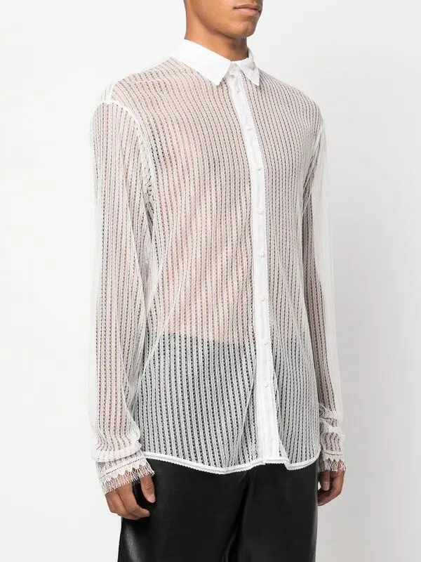 Dsquared2 Sheer Lace Long-sleeve Shirt