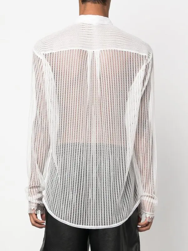 Dsquared2 Sheer Lace Long-sleeve Shirt