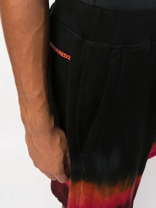 Dsquared2 Tie-dye Fleece Track Short - Black