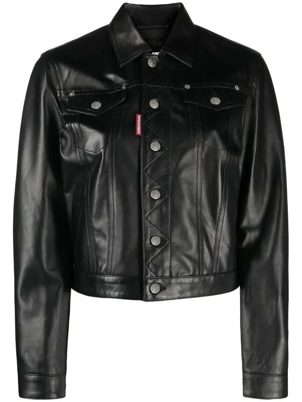 Dsquared2 Single-breasted Leather Jacket