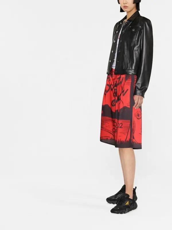 Dsquared2 Single-breasted Leather Jacket