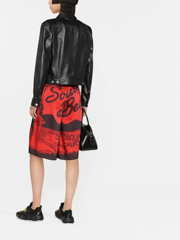 Dsquared2 Single-breasted Leather Jacket