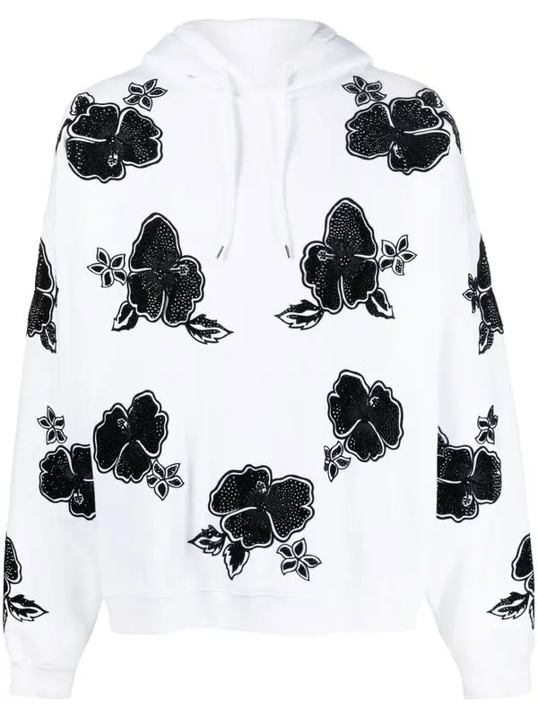 Dsquared2 Floral Print Cotton Hoodie