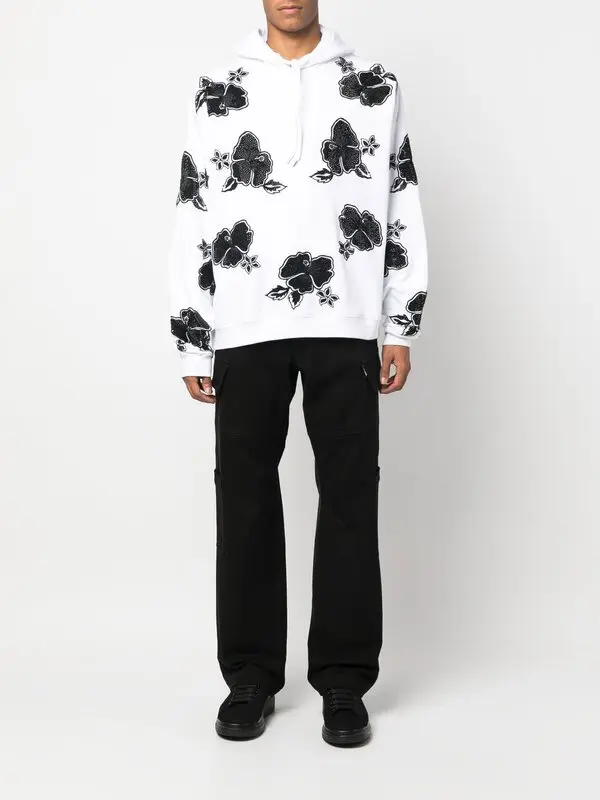 Dsquared2 Floral Print Cotton Hoodie