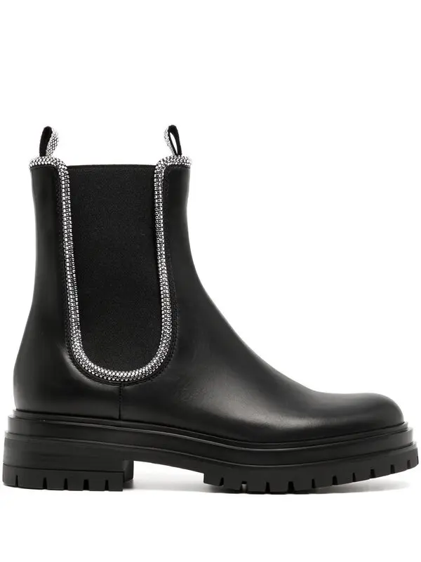 GIANVITO ROSSI Crystal Chester Ankle Boots - Black