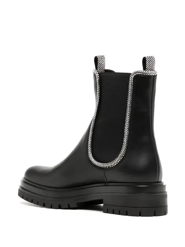 GIANVITO ROSSI Crystal Chester Ankle Boots - Black