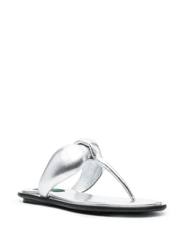 Emilio Pucci Metallic-effect Thong Sandals - Silver