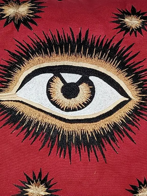 LES-OTTOMANS Eye-motif Embroidered Cushion