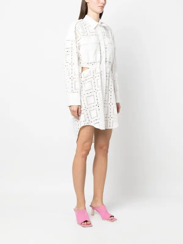 MSGM Broderie Anglaise Cutout Shirtdress