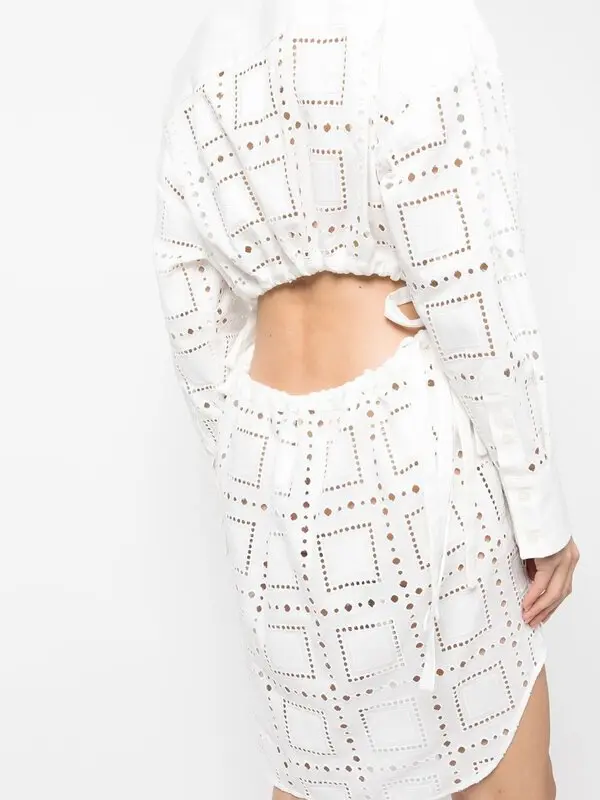 MSGM Broderie Anglaise Cutout Shirtdress