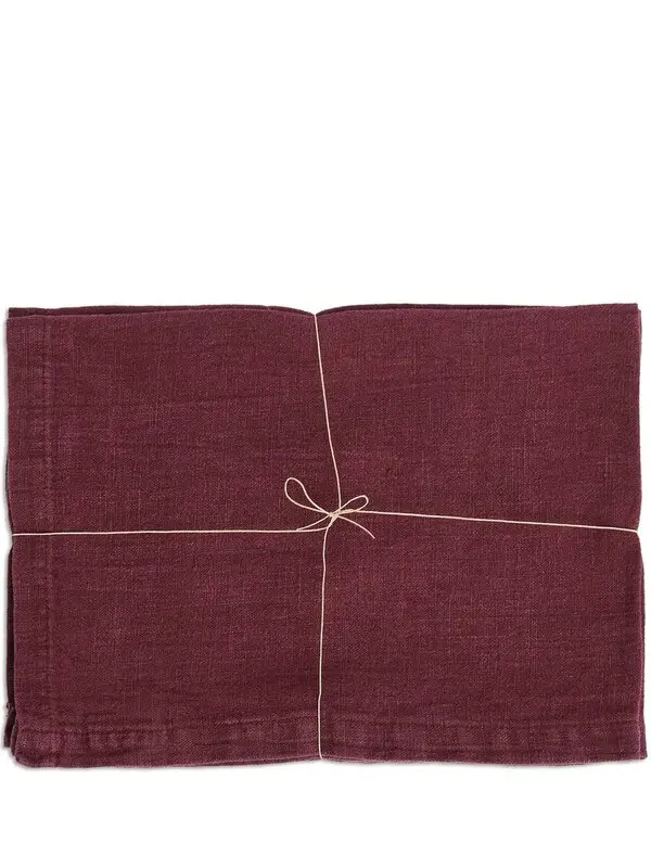 ONCE MILANO Set Of Two Linen Placemats - Red