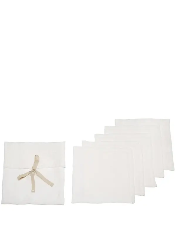 ONCE MILANO Set Of Five Cocktail Napkins - White