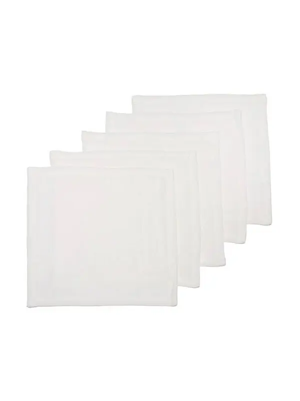 ONCE MILANO Set Of Five Cocktail Napkins - White