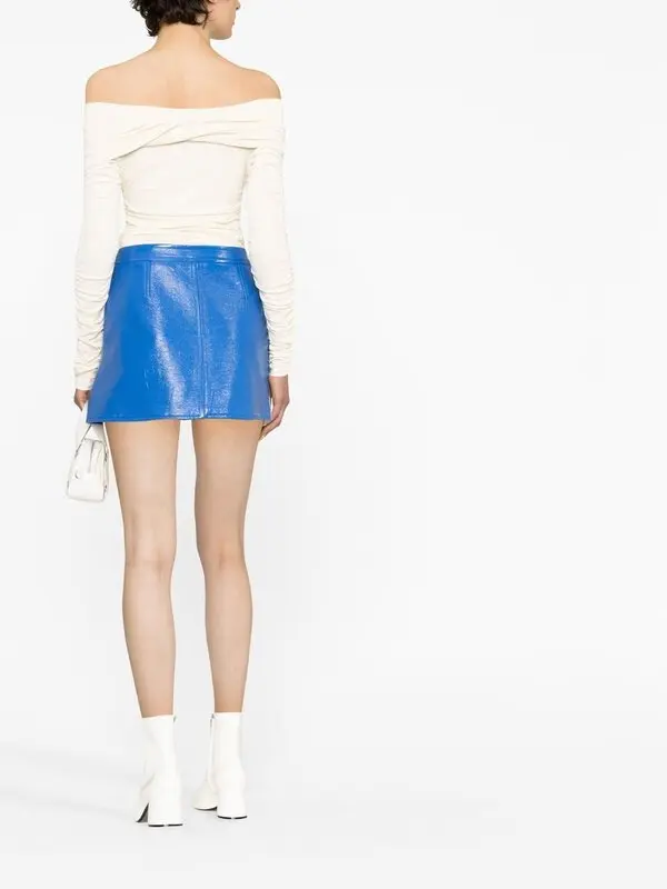 COURREGES Logo-patch Miniskirt - Blue