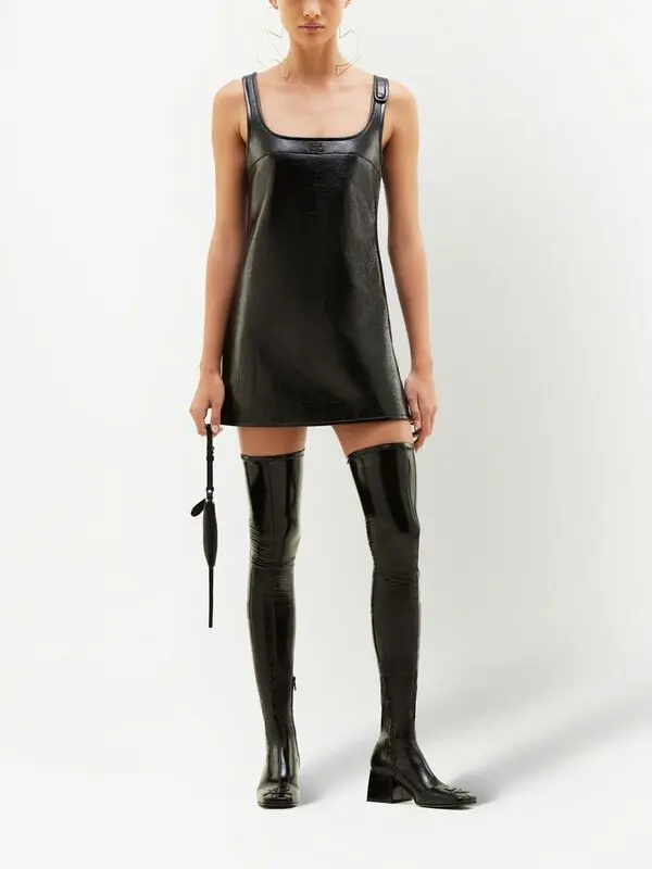 COURREGES Re-edition Vinyl Mini Dress - Black