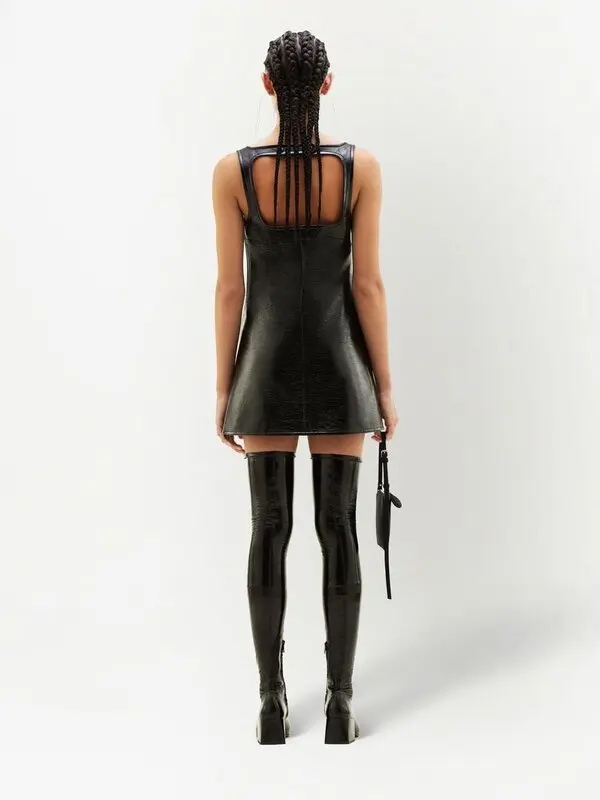 COURREGES Re-edition Vinyl Mini Dress - Black