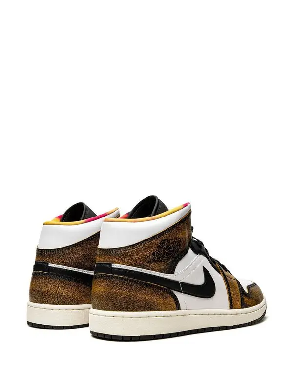JORDAN Air 1 Mid Se Wear Away Sneakers - Black