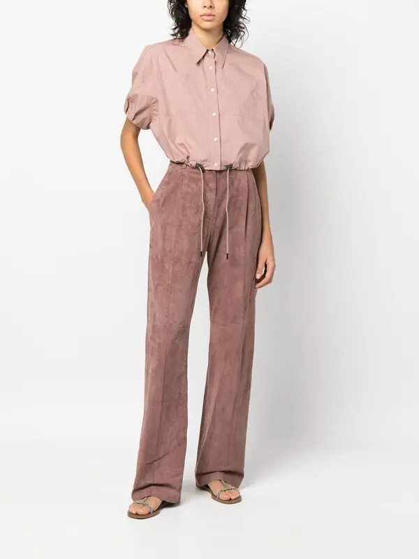 Brunello Cucinelli Loose Leather Trousers