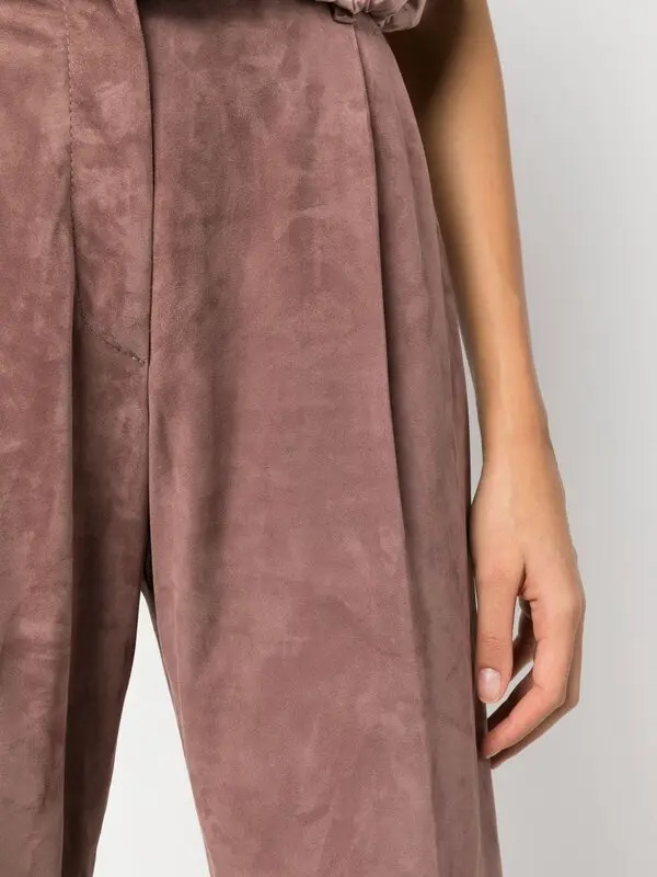 Brunello Cucinelli Loose Leather Trousers