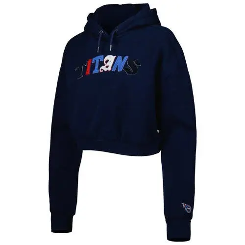 THE WILD COLLECTIVE Tennessee Titans Cropped Pullover Hoodie