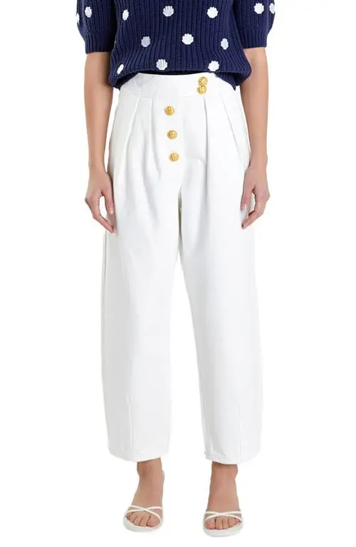 English Factory Premium Pleated Trousers - Ivory