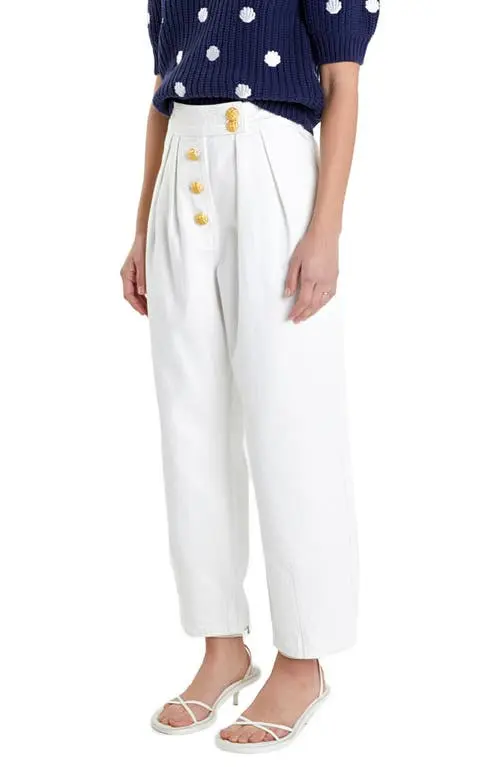 English Factory Premium Pleated Trousers - Ivory