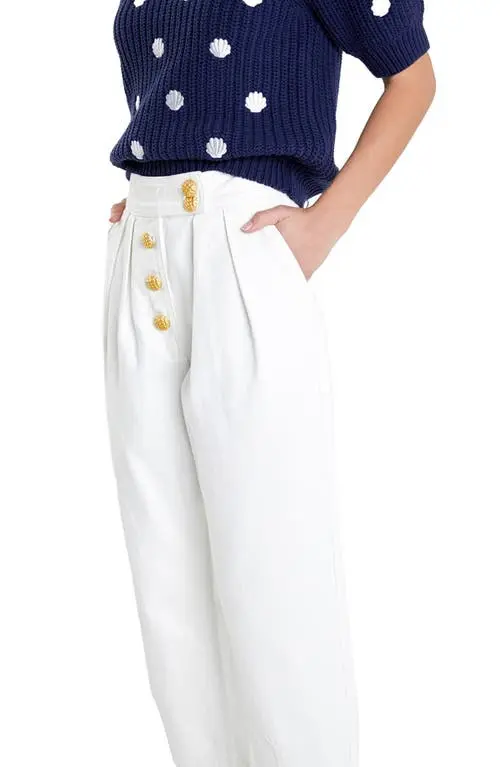 English Factory Premium Pleated Trousers - Ivory