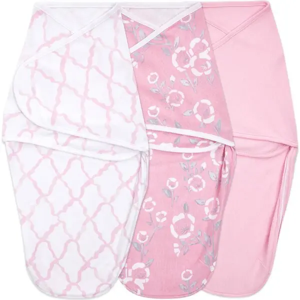 ADEN + ANAIS Aden & Anais Essentials Wrap Swaddleset Of 3 - Stencil Pink