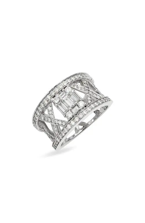 MINDI MOND Clarity Lattice Diamond Ring - 18kwg