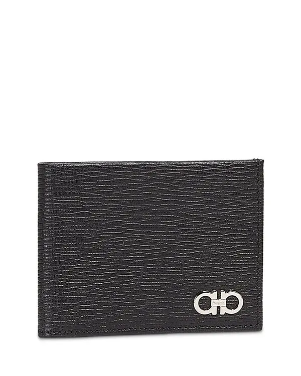 FERRAGAMO Salvatore Revival Leather Bifold Wallet - Black/blue