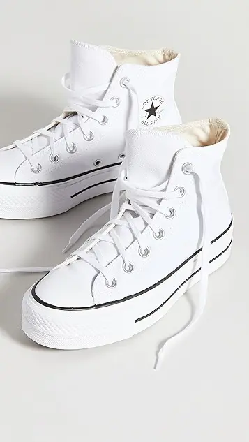 CONVERSE Chuck Taylor All Star Lift High Top Sneakers - White/black/white