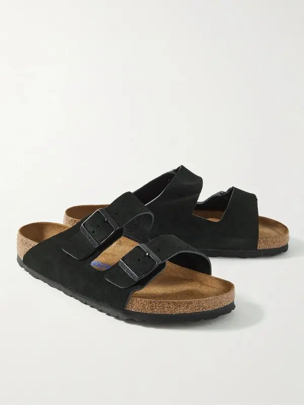 BIRKENSTOCK Arizona Suede Sandals - Black