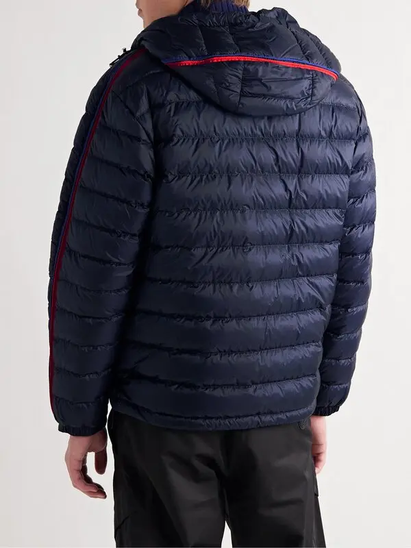 Moncler Agout Striped Quilted Shell Down Jacket