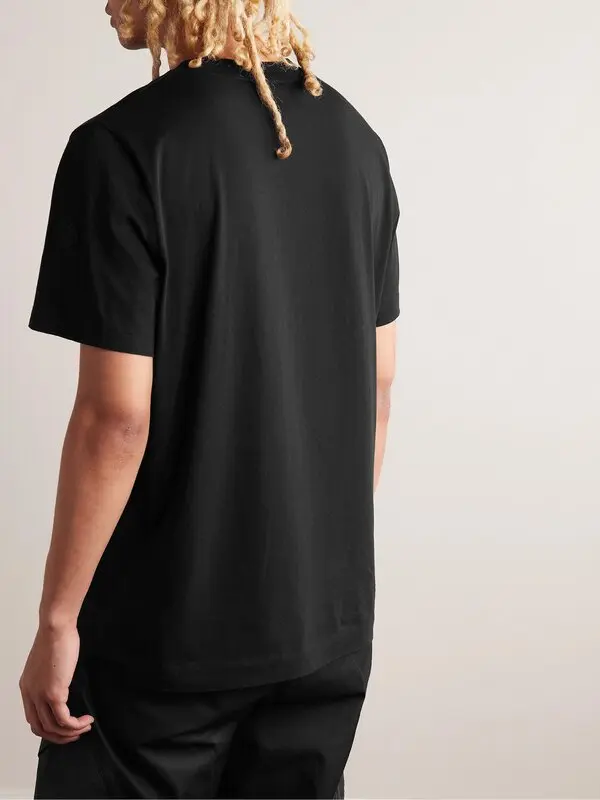 Moncler Mesh-trimmed Logo-print Cotton-jersey T-shirt