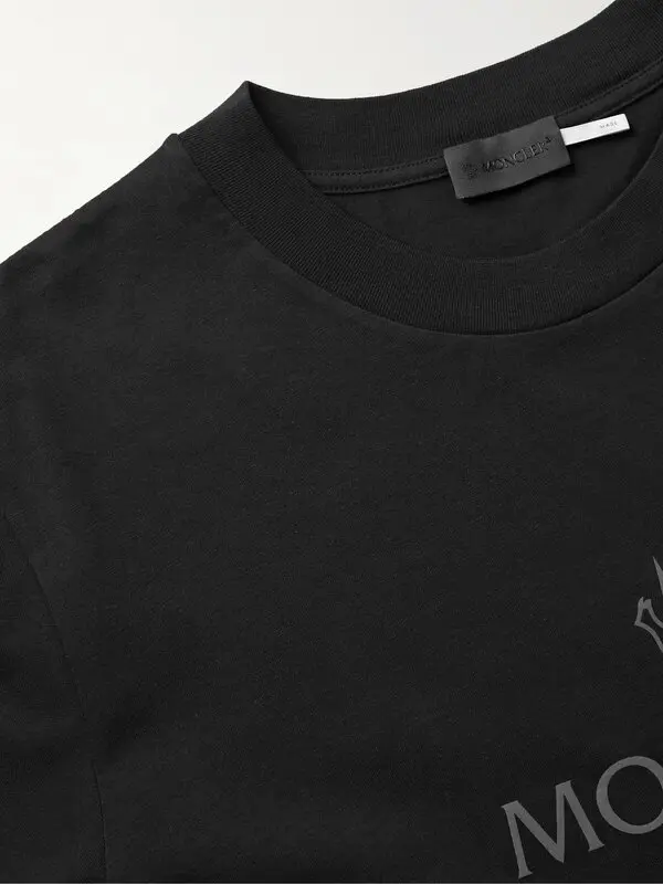 Moncler Mesh-trimmed Logo-print Cotton-jersey T-shirt