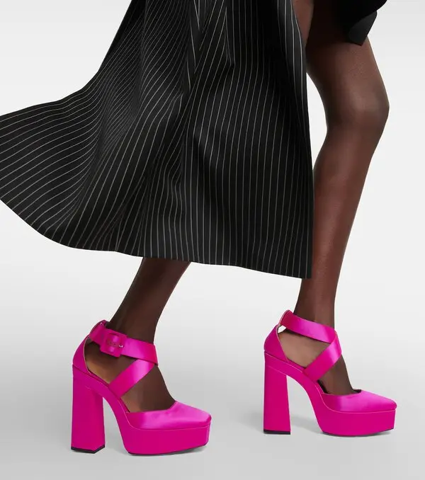 JIMMY CHOO Gaia Satin Platform Pumps