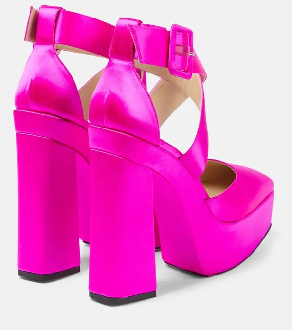 JIMMY CHOO Gaia Satin Platform Pumps
