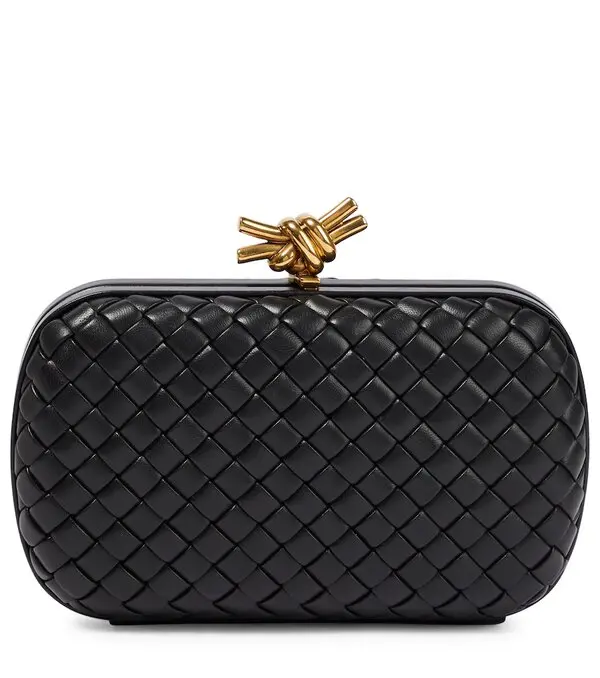 Bottega Veneta Knot Intreccio Leather Clutch