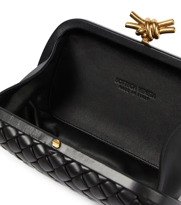 Bottega Veneta Knot Intreccio Leather Clutch
