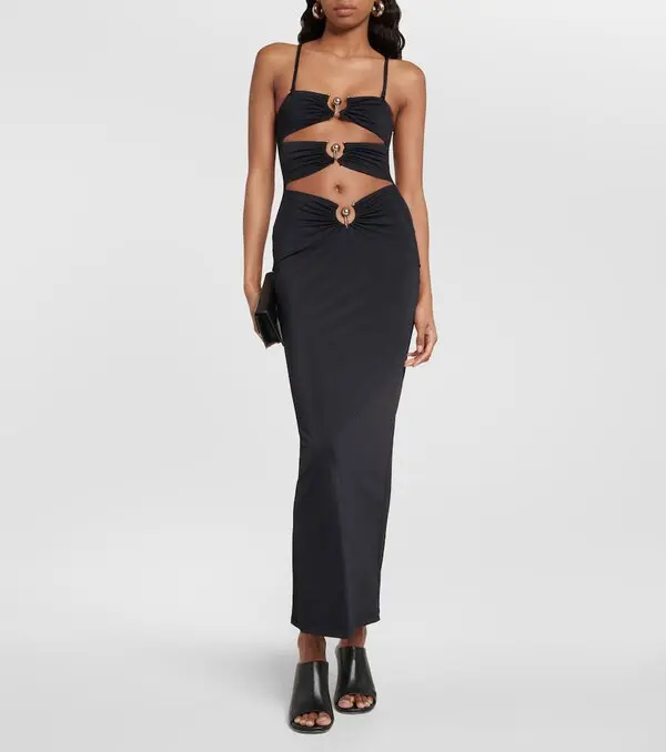 Christopher Esber Pierced Orbit Maxi Dress - Black