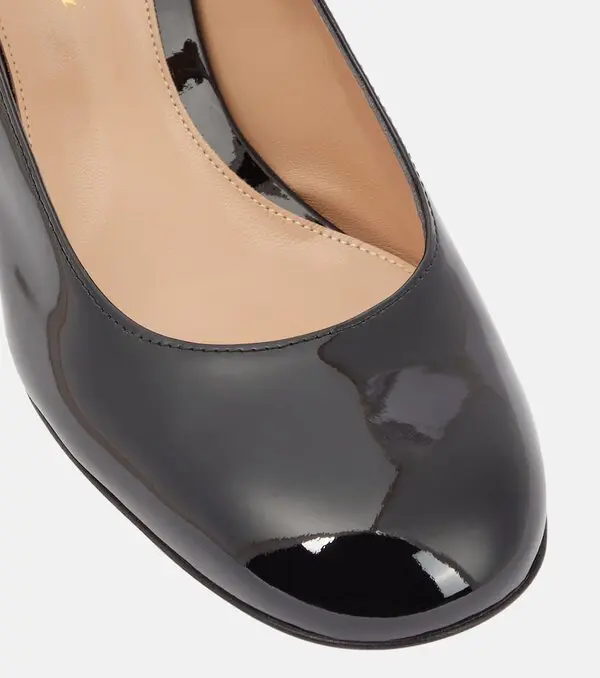 GIANVITO ROSSI Ribbon Patent Leather Mary Jane Pumps - Black