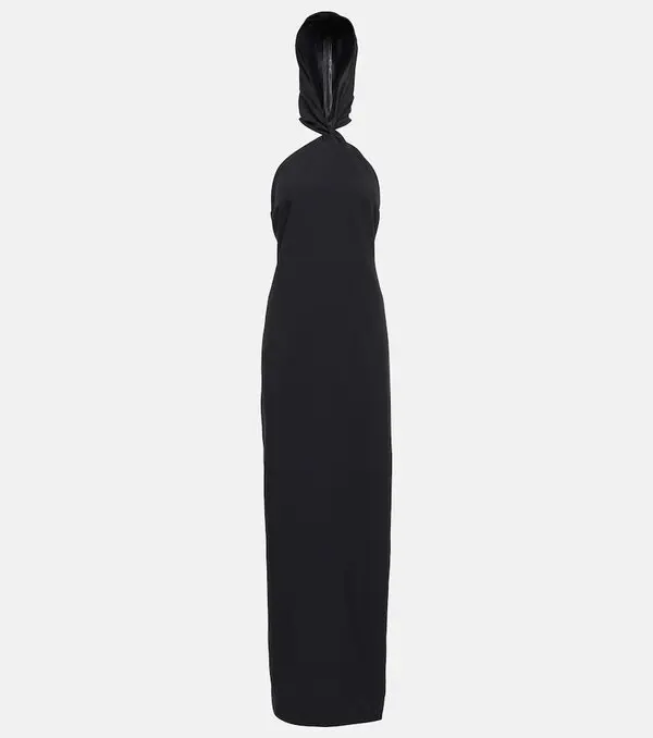 TALLER MARMO Diablo Halterneck Crepe Maxi Dress