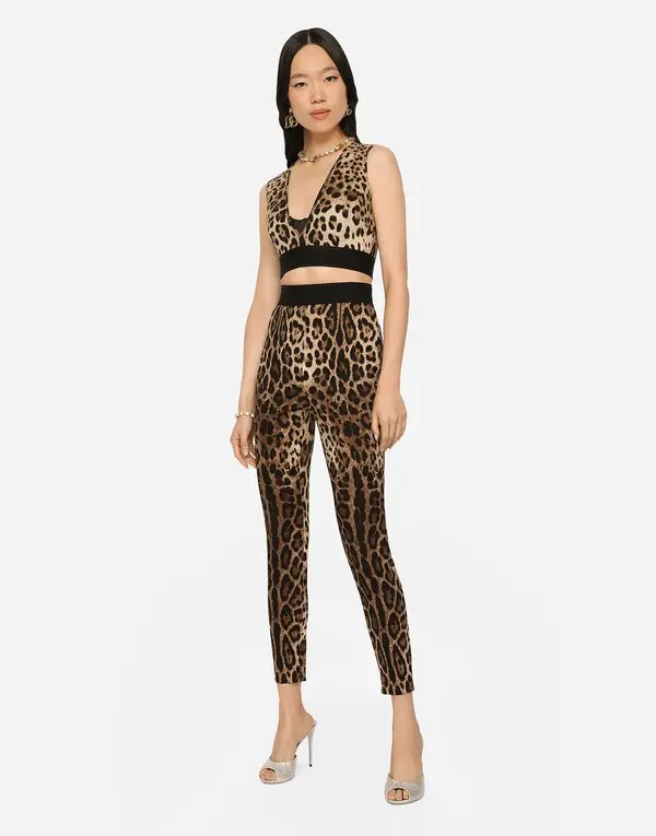 Dolce & Gabbana Leopard-print Charmeuse Leggings - Animal Print