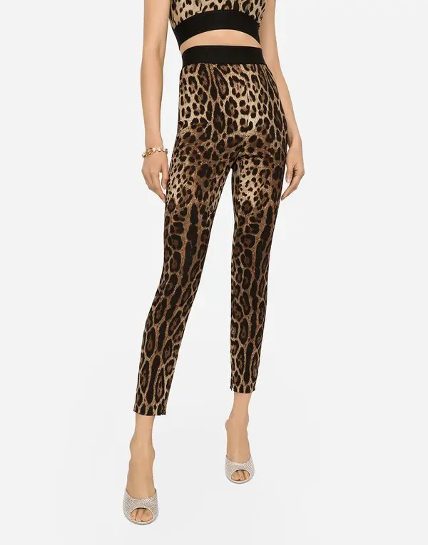 Dolce & Gabbana Leopard-print Charmeuse Leggings - Animal Print