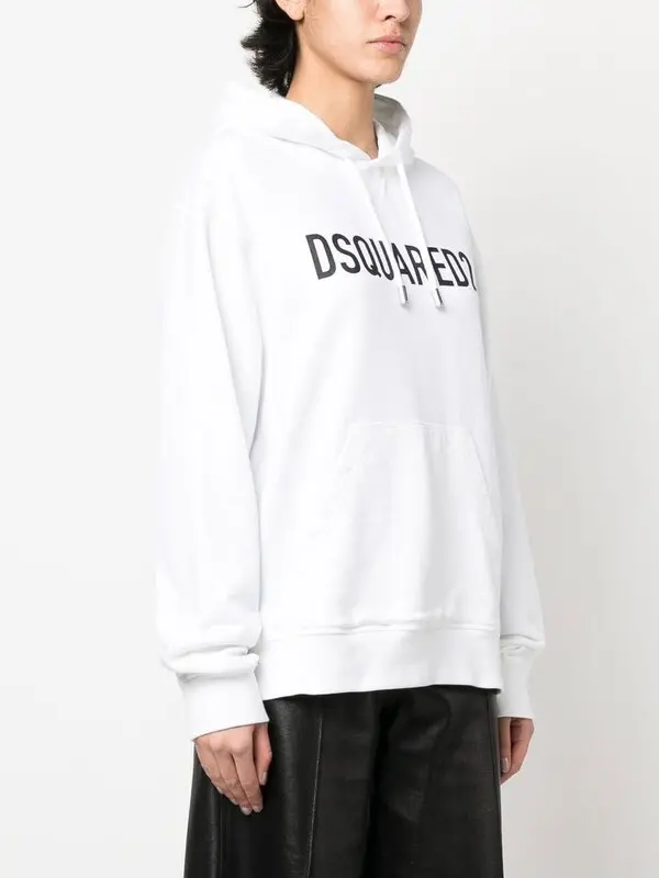 Dsquared2 Logo-print Cotton Hoodie - White